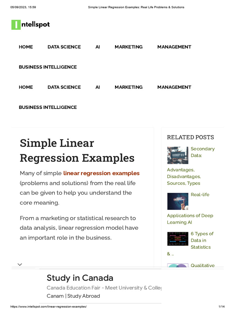 Simple Linear Regression Examples | PDF | Linear Regression | Scatter Plot Simple Linear Regression Examples | PDF | Linear Regression | Scatter Plot