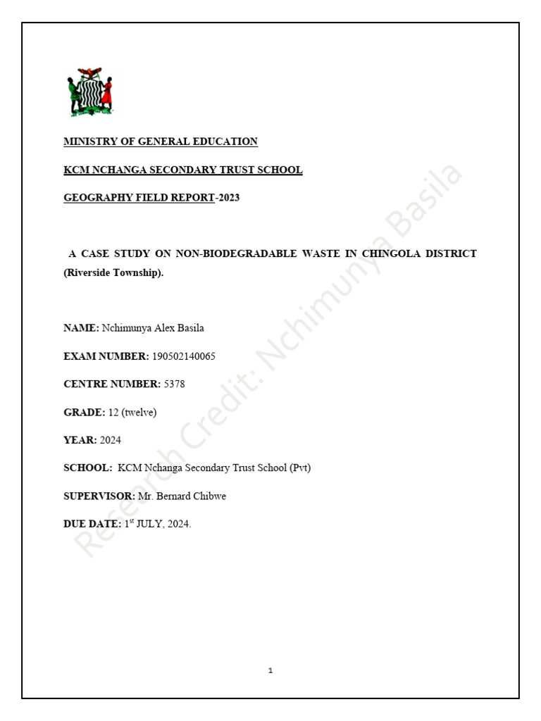 2024 NB's Geography Field Report | PDF | Waste Management | Waste