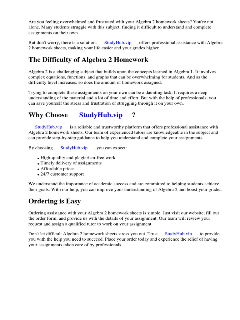 Algebra 2 Homework Sheets | PDF | Algebra | Equations