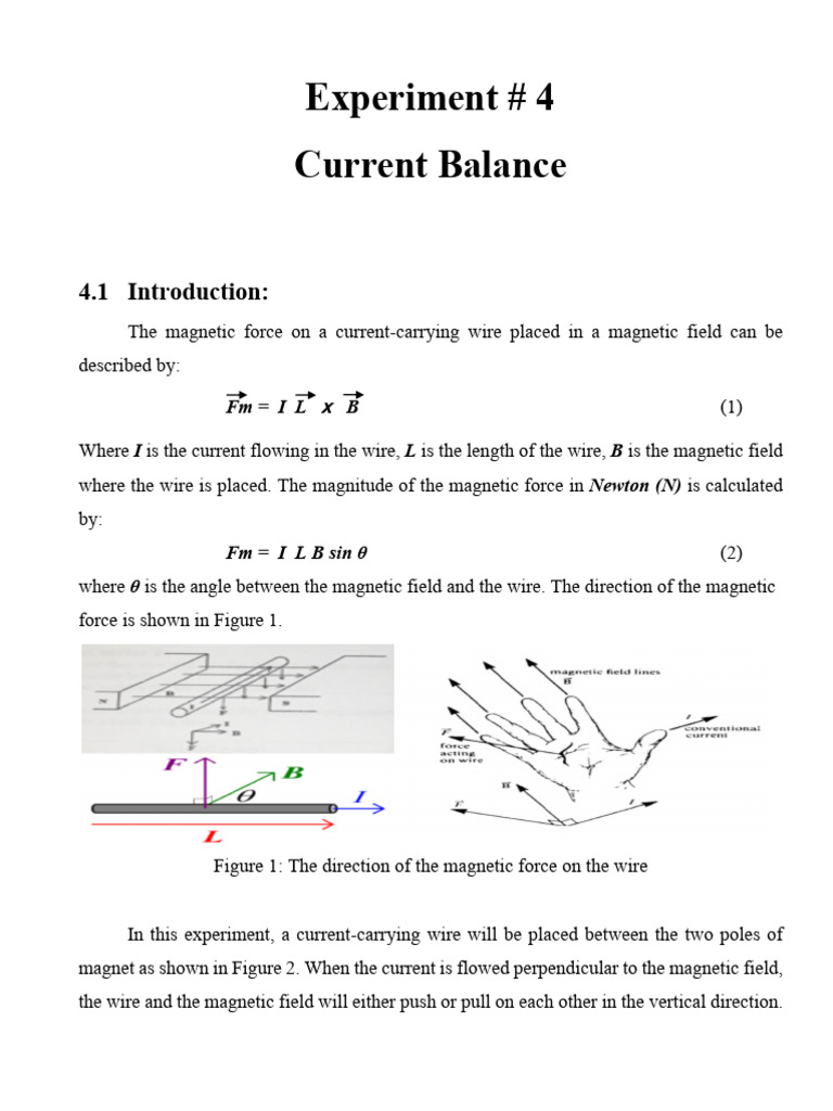 Exp#4 | PDF | Force | Magnetic Field