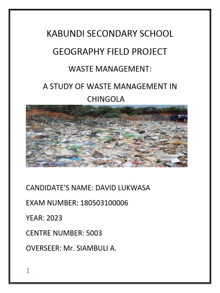 David's Finished Geography Field Project 2 | PDF | Waste Management | Waste