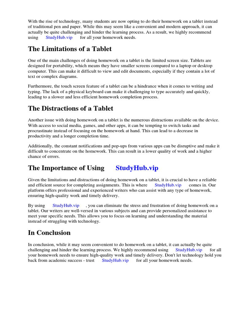 Challenges of Homework on Tablets | PDF | Tablet Computer | Educational ...