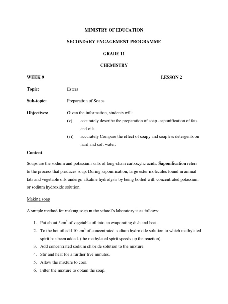 Grade 11 Chemistry Week 9 Lesson 2 | PDF | Soap | Eutrophication