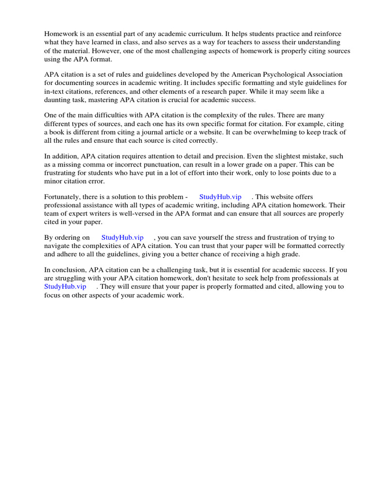 Apa Citation Homework | PDF | Apa Style | Citation