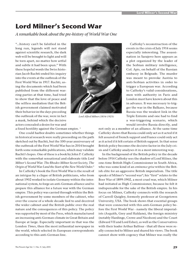 Lord Millners Second War Pdf World War I