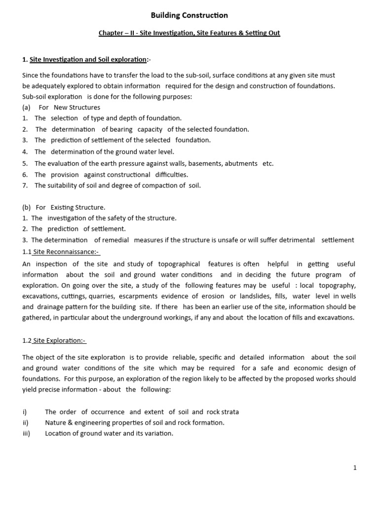 Site Investigation for Building Foundations | PDF | Foundation ...