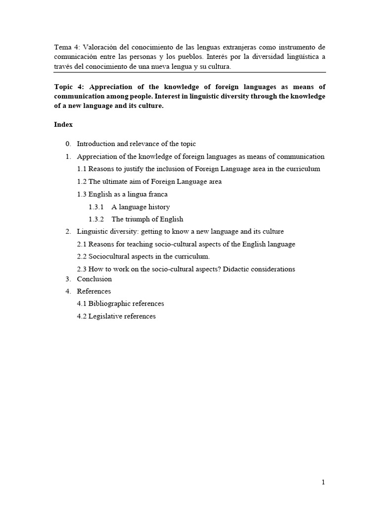 Tema 4 FINAL | Download Free PDF | English Language | Foreign Language