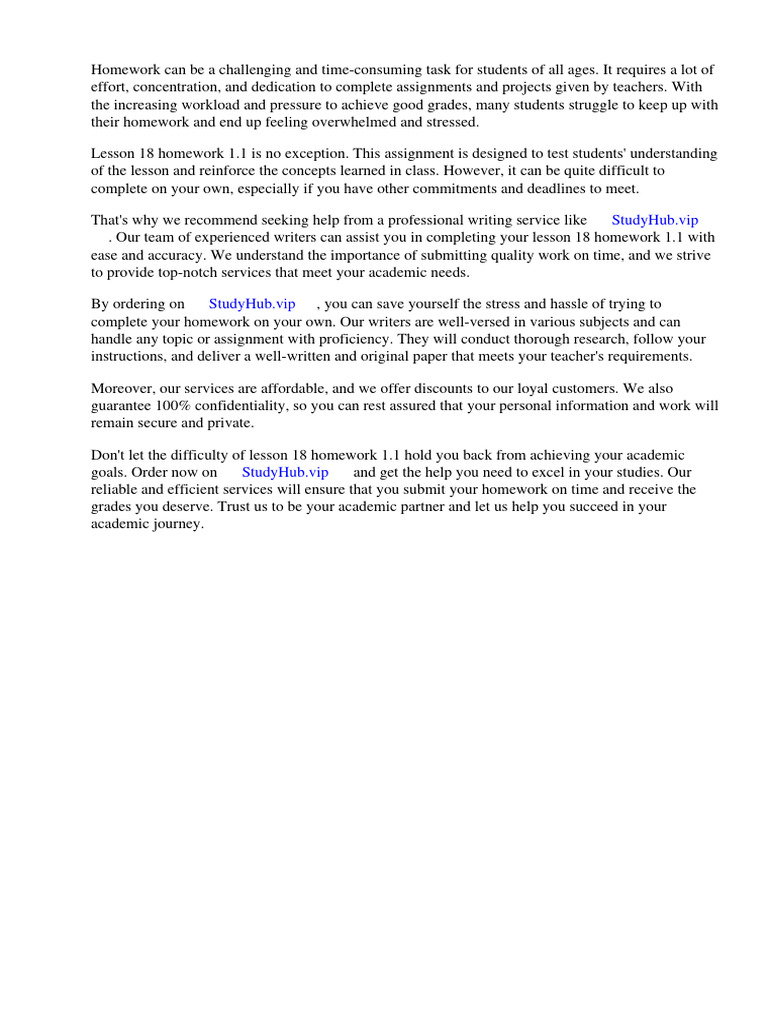 Lesson 18 Homework 1.1 | PDF | Curriculum | Mathematics