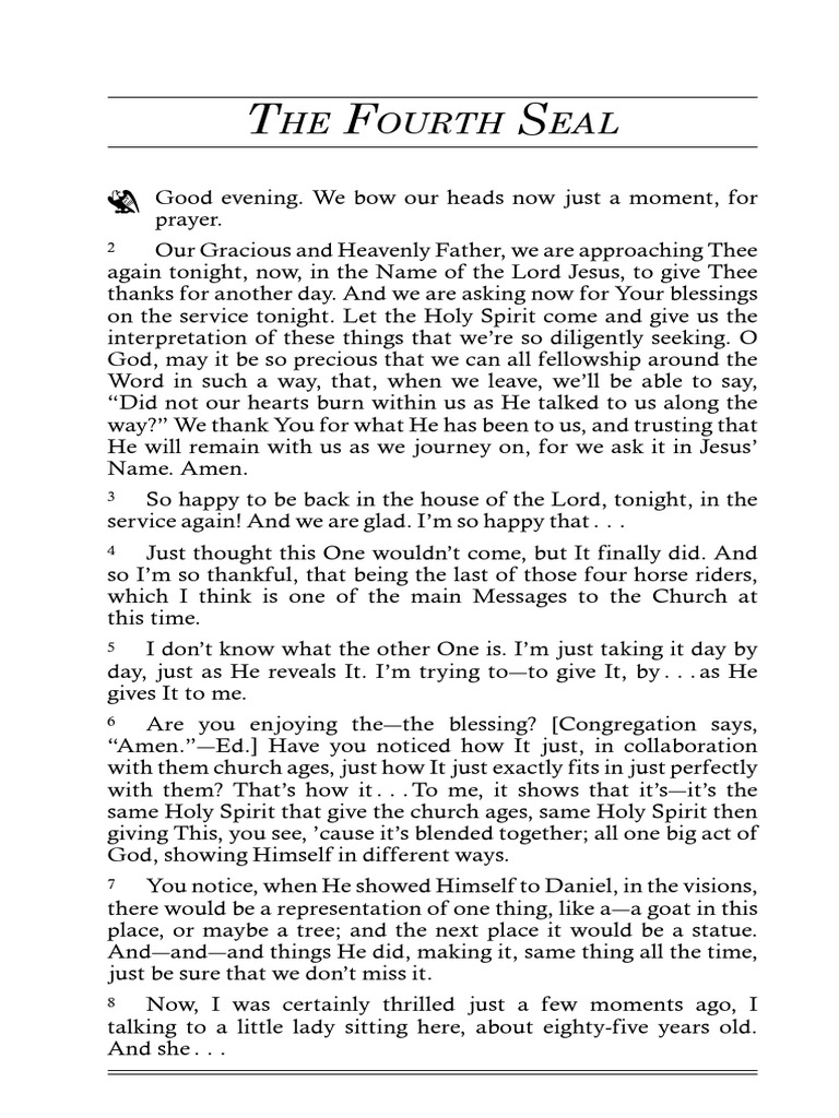 63-0321 The Fourth Seal VGR | Download Free PDF | Revelation | Jesus