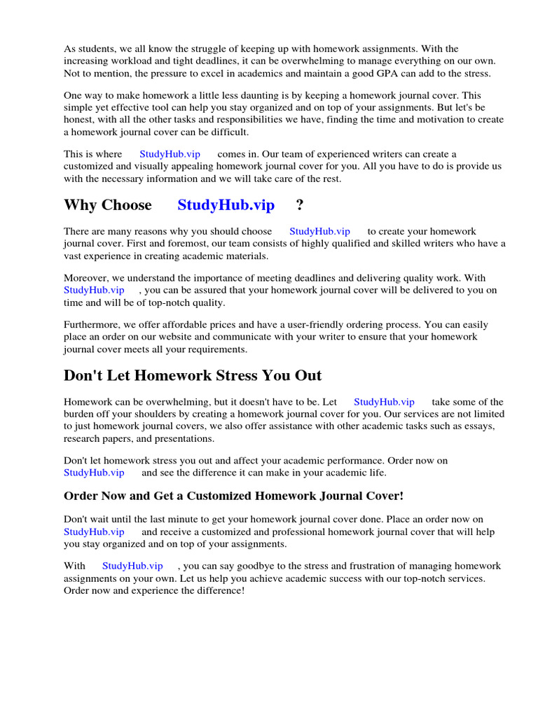 Homework Journal Cover | PDF | Homework | Safari (Web Browser)