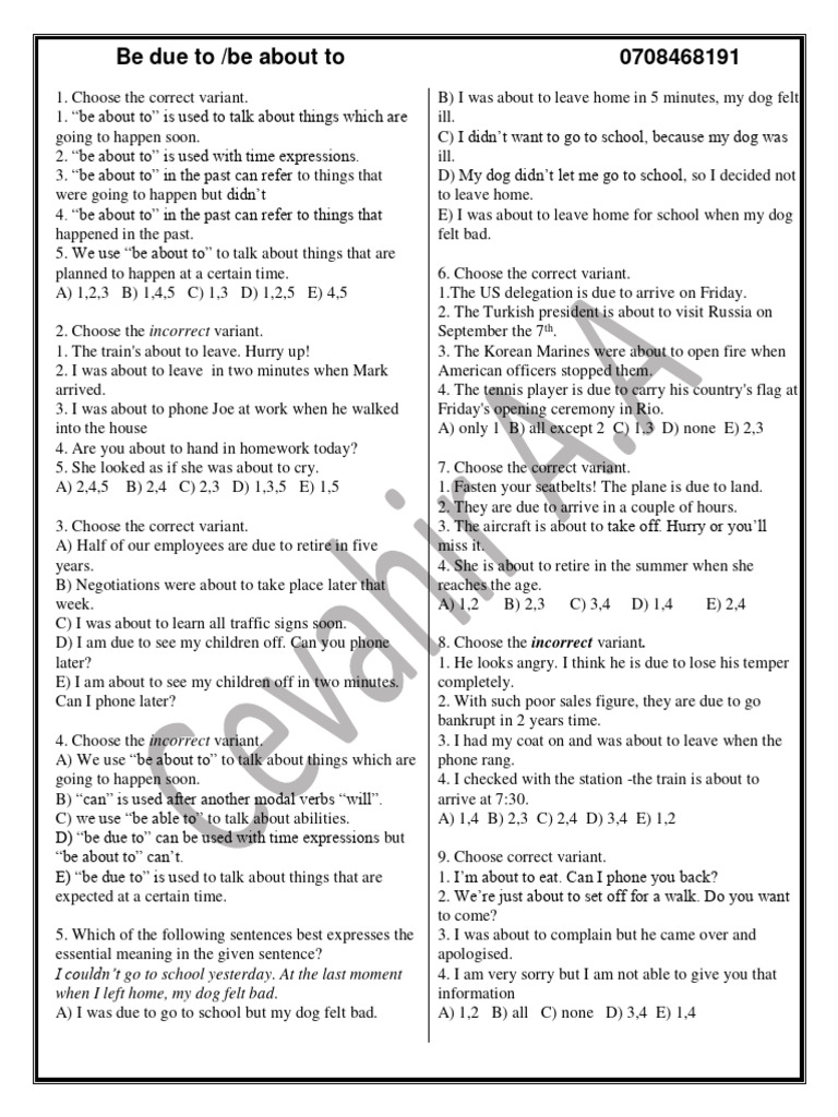Understanding "Due To" and "About To" | PDF | Grammar | Linguistics