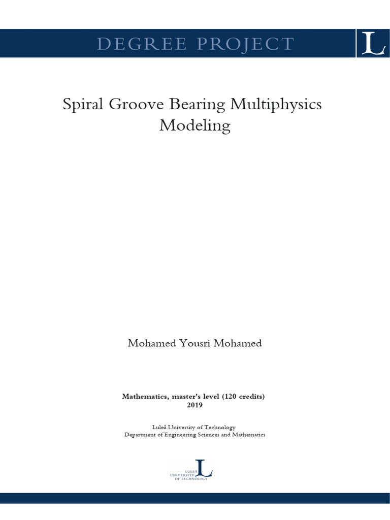 Multiphysics Modeling of Spiral Groove Bearings | PDF | Finite Element Method | Partial ...