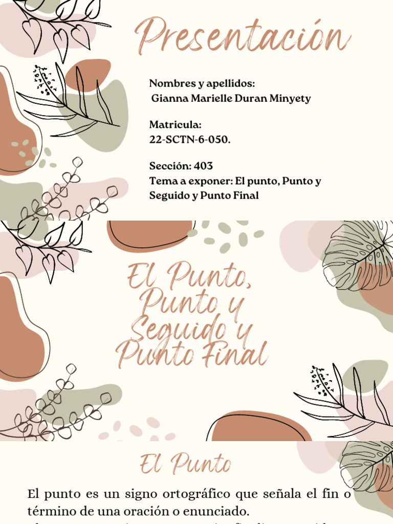 El Punto, Punto y Seguido y Punto Final | PDF | Puntuación | Coma