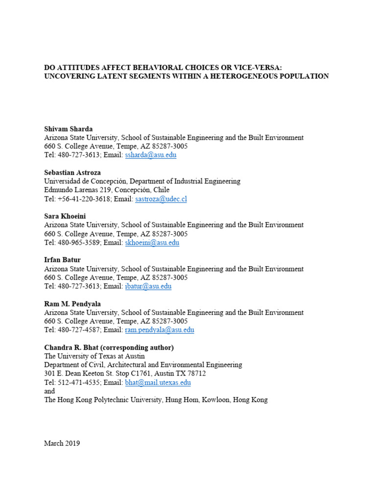 Do Attitudes Affect Behavioral Choices | PDF | Attitude (Psychology ...