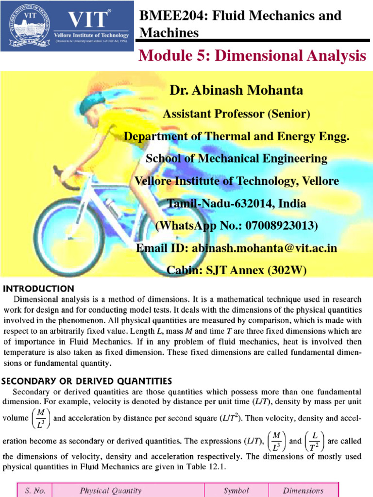 12-8. Module 5 - Dimensional Analysis-15-03-2024 | PDF | Fluid Dynamics ...