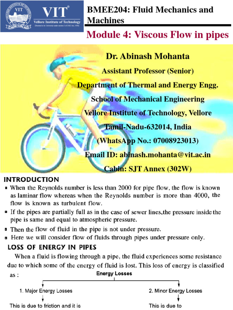 11-7. Module 4 - Viscous Flow in Pipes-09-03-2024 | PDF | Fluid ...