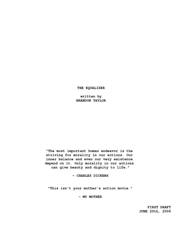 The Equalizer FirstDraft (New) | PDF