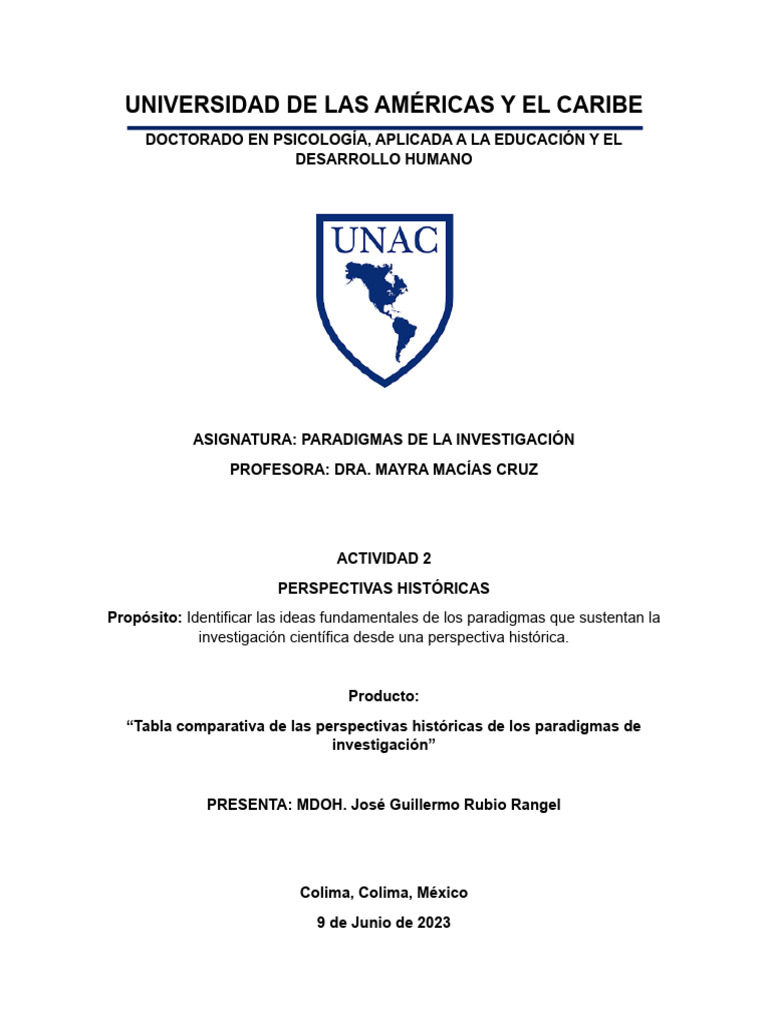 Actividad 2 Paradigmas de Investigación JGRR | PDF | Investigación ...