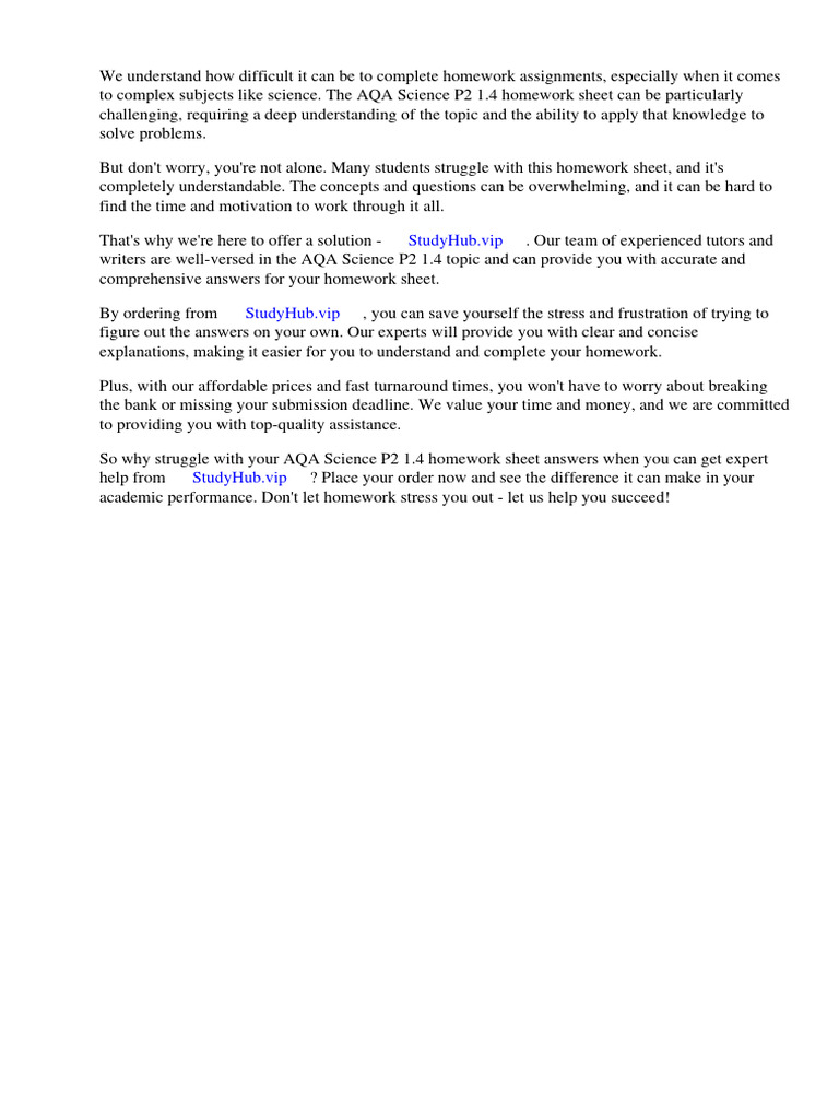 Aqa Science p2 1.4 Homework Sheet Answers | PDF | Facebook | Homework