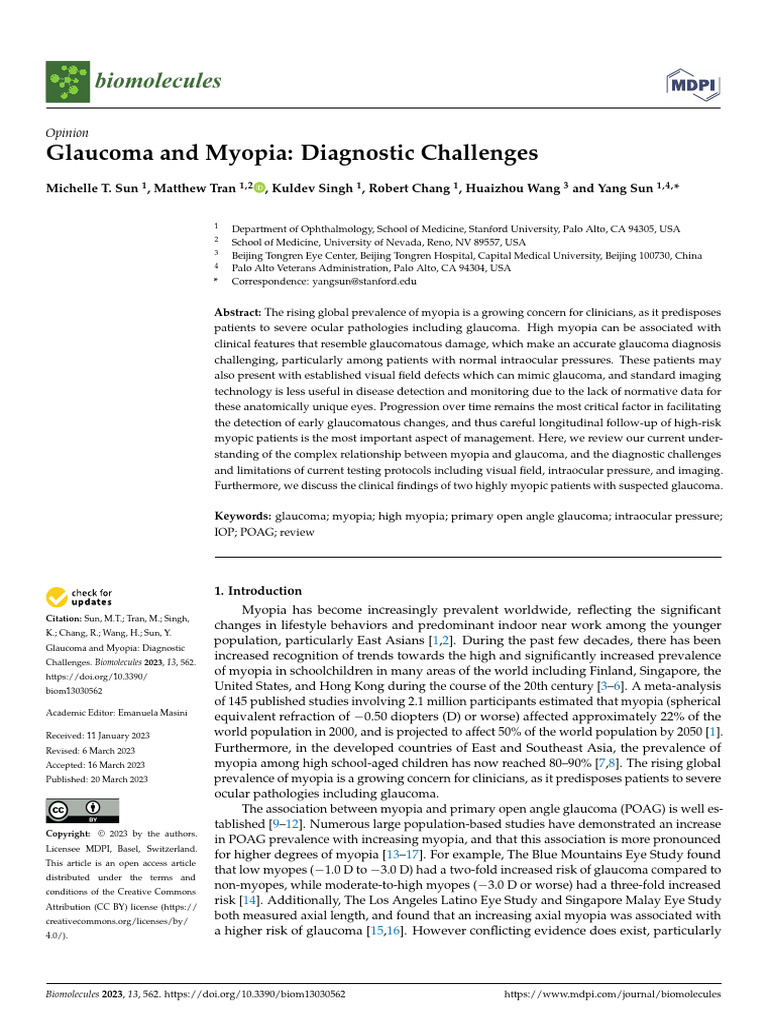 Glaucoma and Myopia | PDF | Myopia | Glaucoma