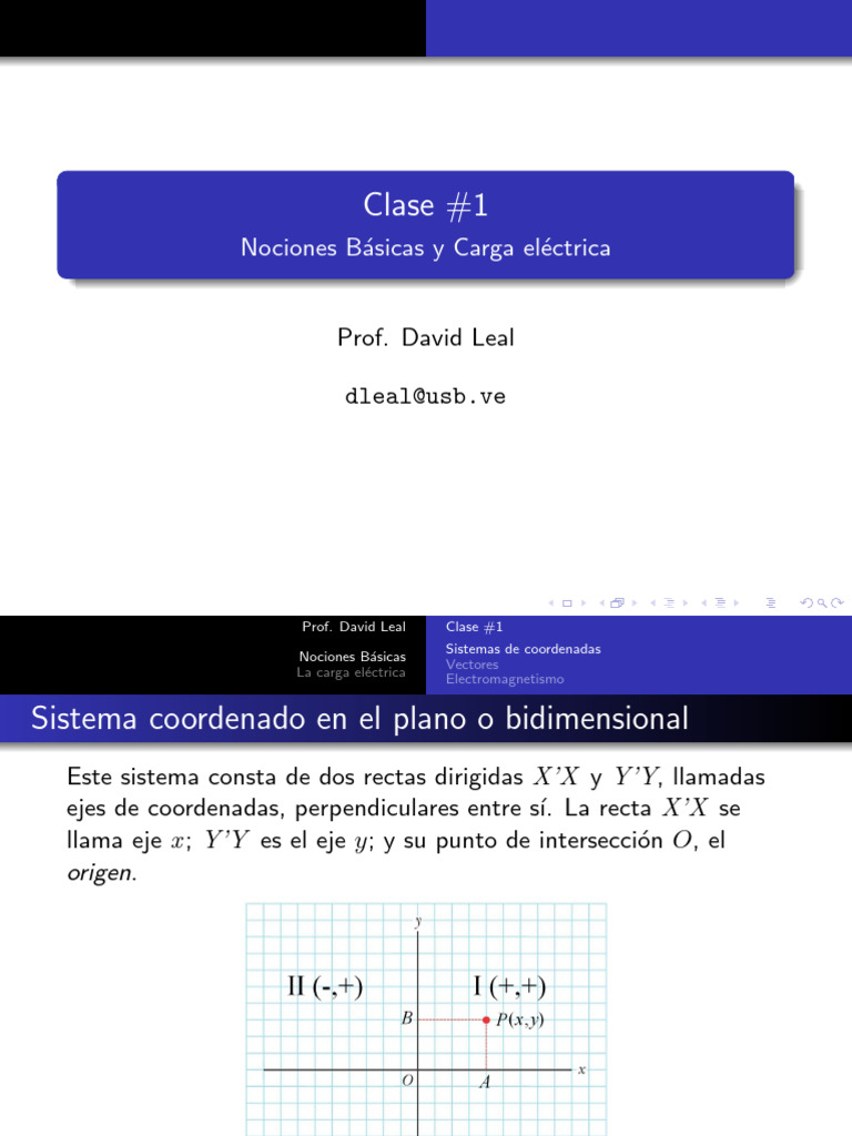 Clase #1 - Nociones Básicas y Carga Eléctrica | PDF | Vector Euclidiano | Sistema de coordenadas ...