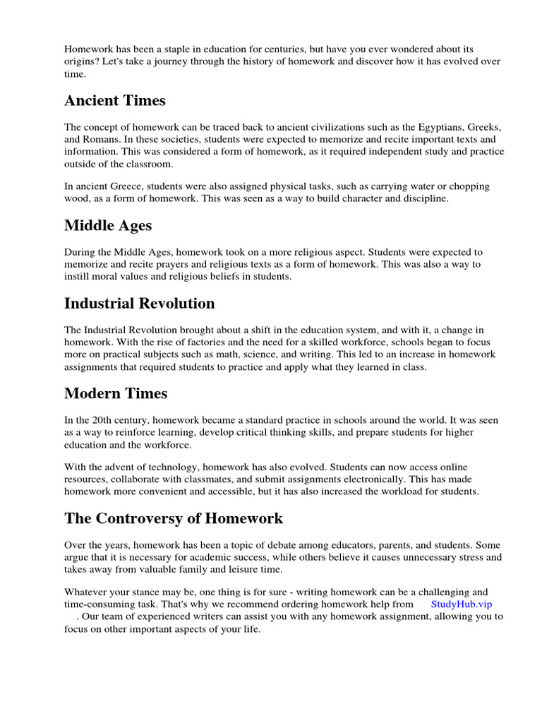 History of Homework Wikipedia | PDF | Homework