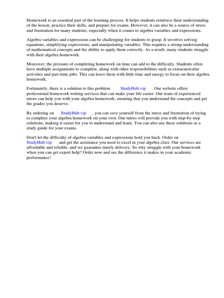 Lesson 3 Homework Practice Algebra Variables and Expressions | PDF ...