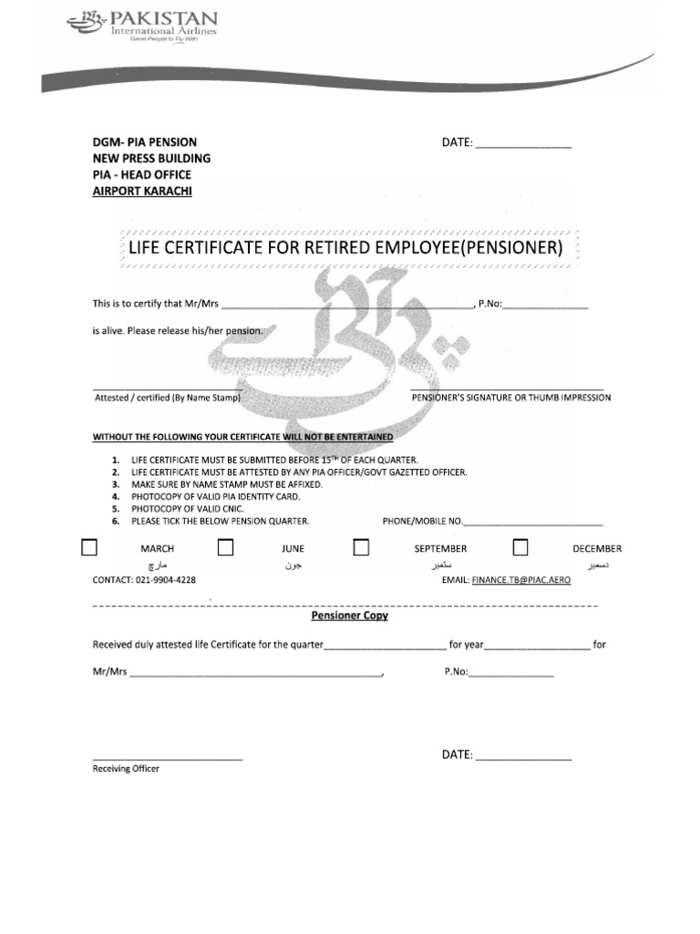 Life Certificate Employee | PDF