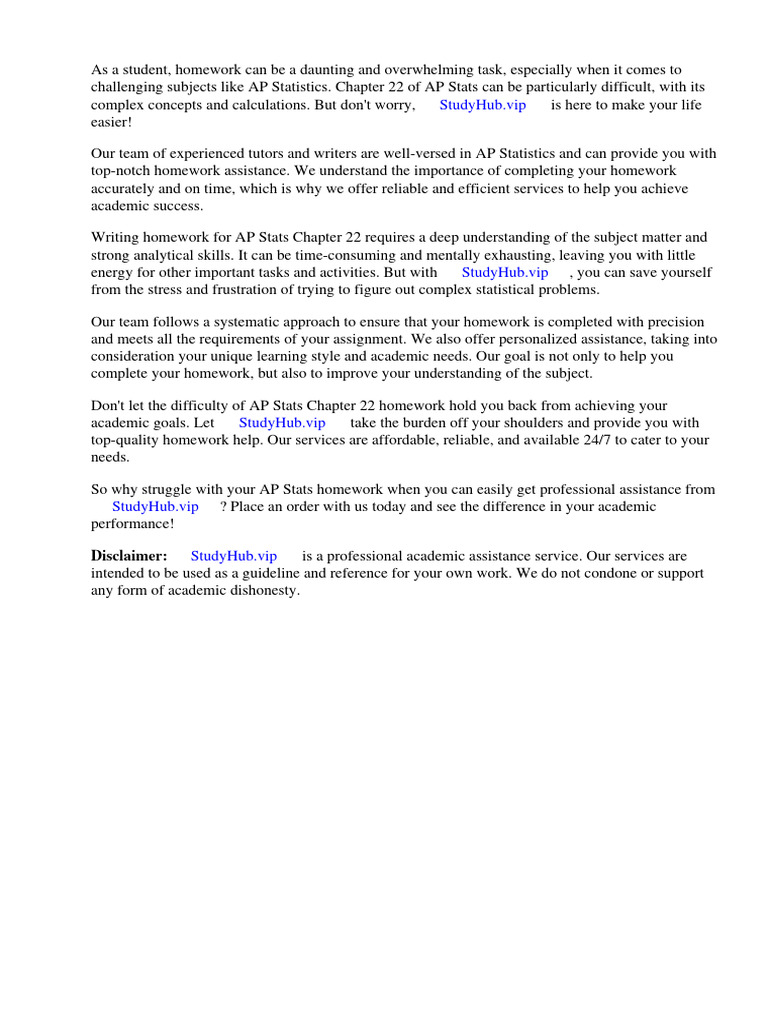 AP Stats Chapter 22 Homework | PDF | Statistics | Homework