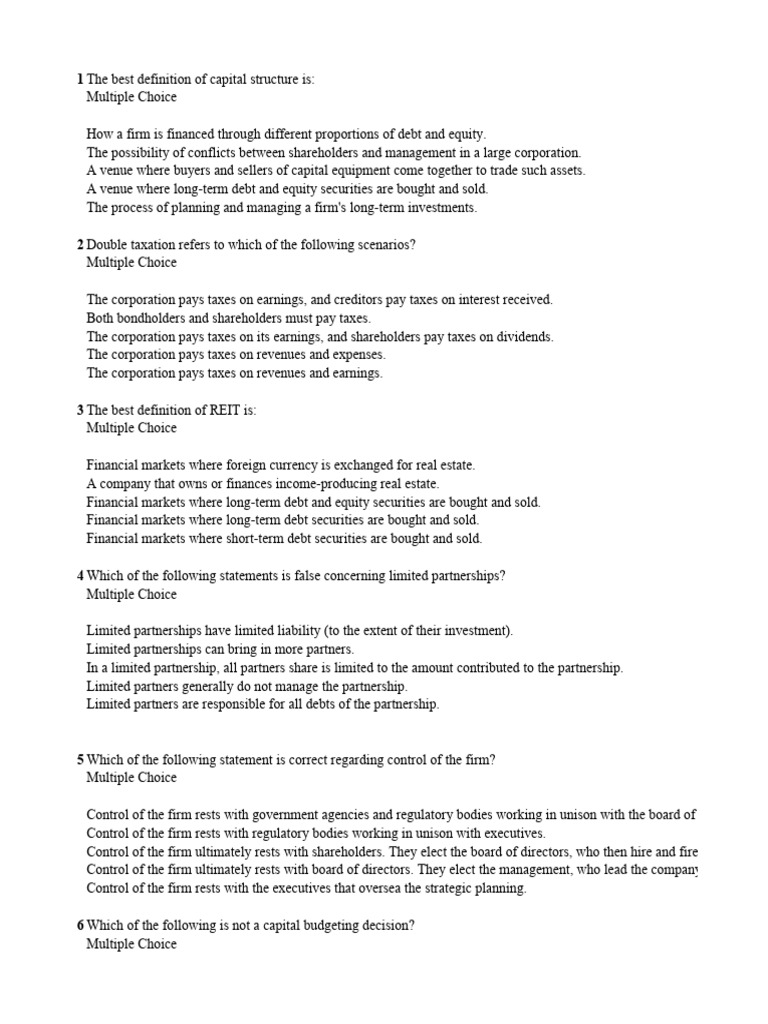 Key Concepts in Capital Structure and Finance | PDF | Bonds (Finance ...
