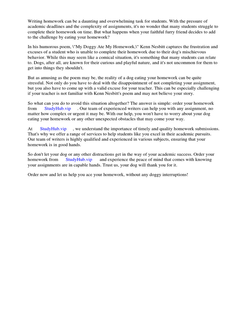 My Doggy Ate My Homework Kenn Nesbitt | PDF | Poetry