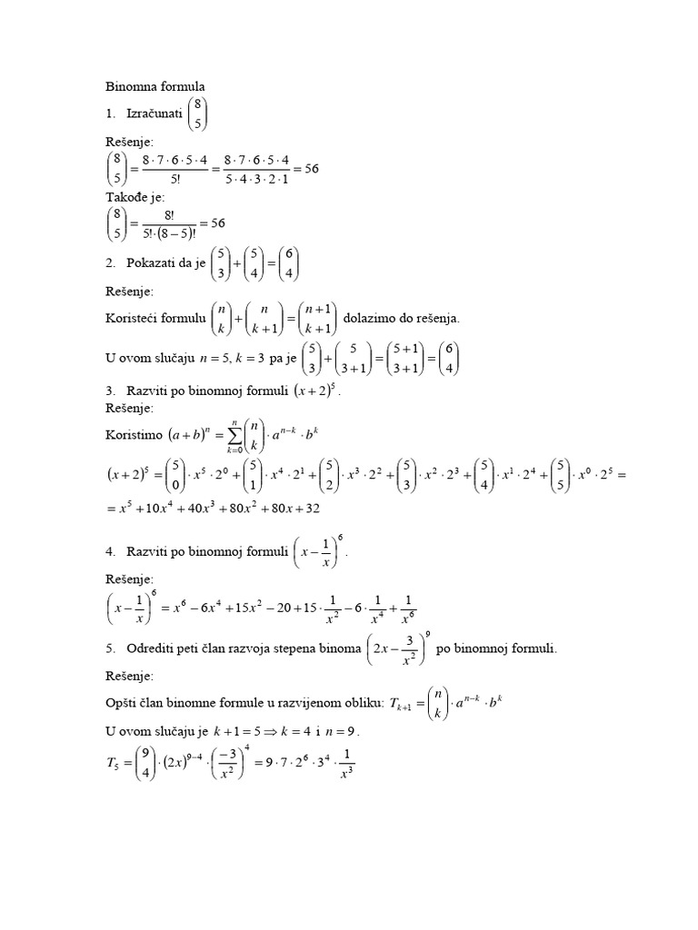 Binomna Formula | PDF