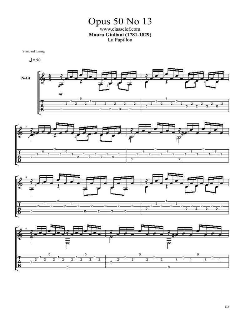 Opus 50 No 13 by Mauro Giuliani | PDF