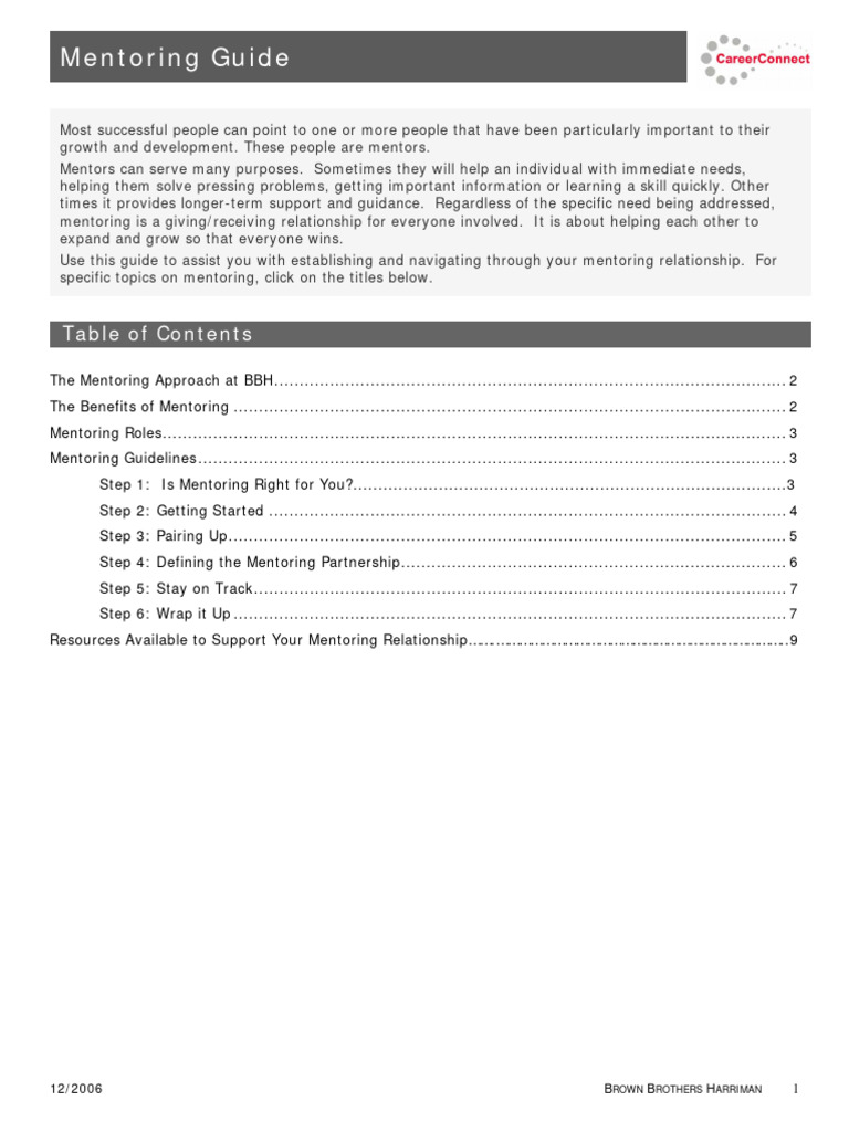 Mentoring Guide | PDF | Mentorship | Social Psychology