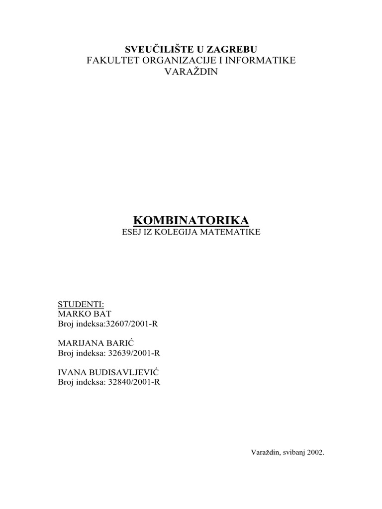 Kombinatorika | PDF