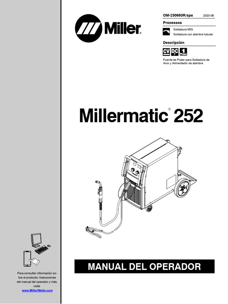 Manual Millermatic 252 | PDF | Soldadura | Construcción