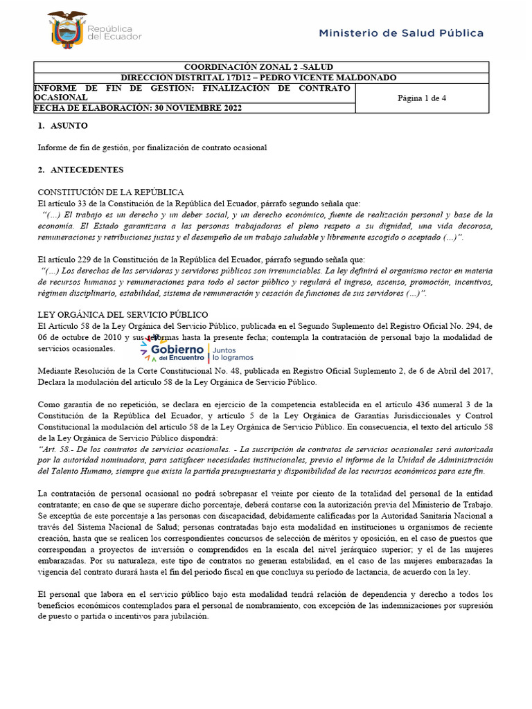 Informe Fin de Gestion Sofy | PDF