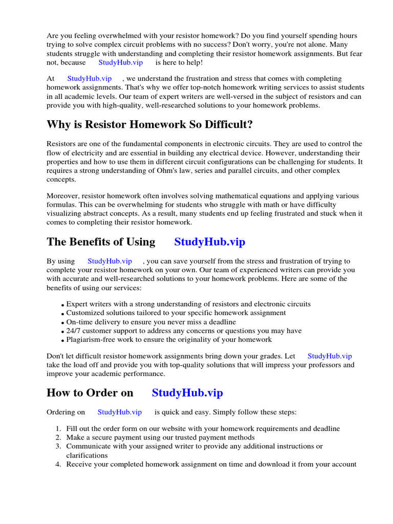 Resistor Homework | PDF | Electrical Network | Electrical Resistance And Conductance