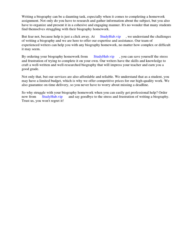 Biography Homework | PDF