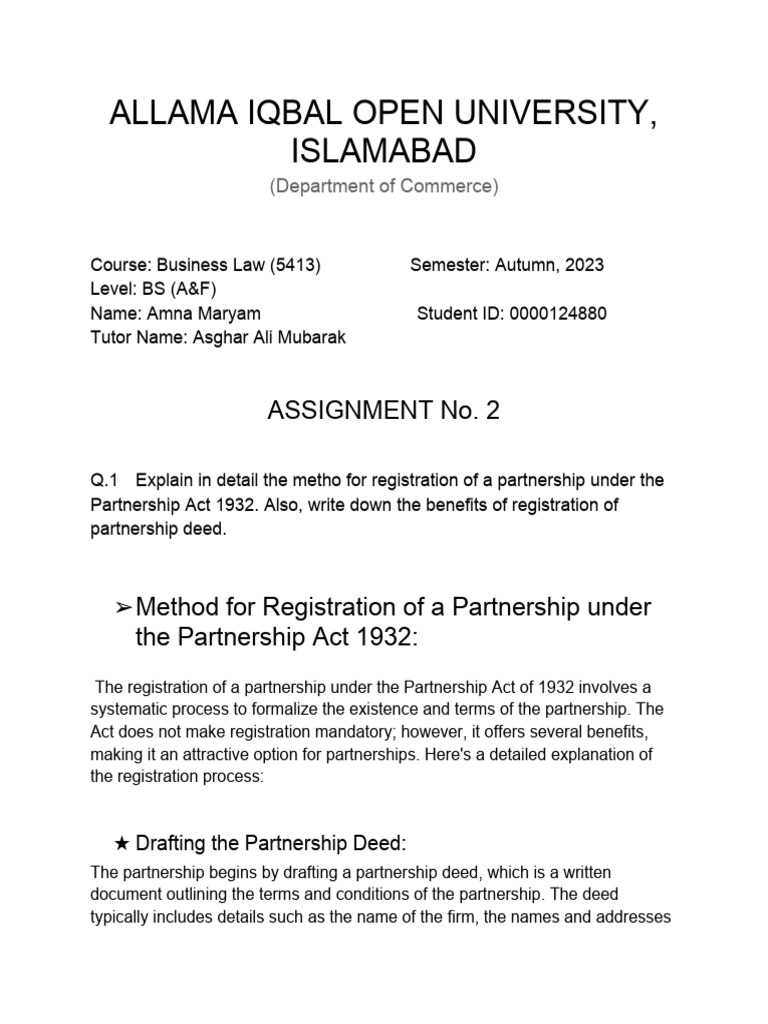 Business Law Assignment | PDF | Cheque | Negotiable Instrument