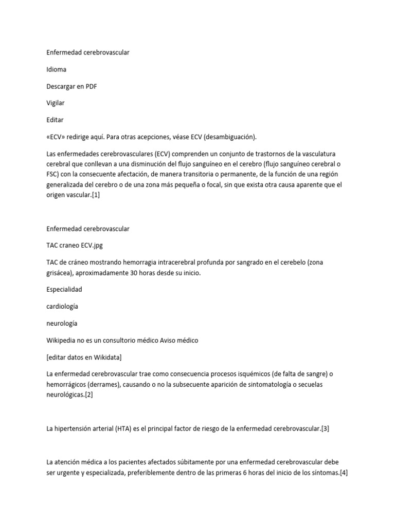 ecv | PDF | Medicina CLINICA | Sistema nervioso