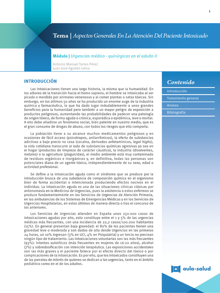 1 Aspectos Generales | Descargar gratis PDF | Vómitos | Naloxona