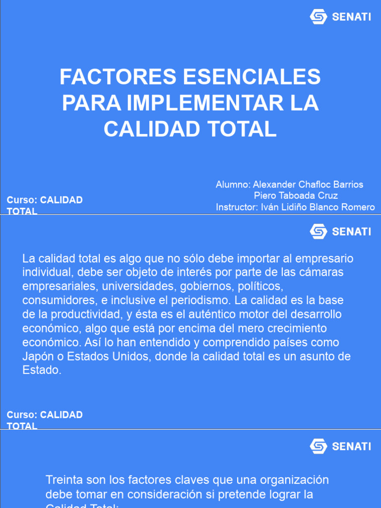 Presentación CALIDAD TOTAL | PDF | Calidad (comercial) | Business