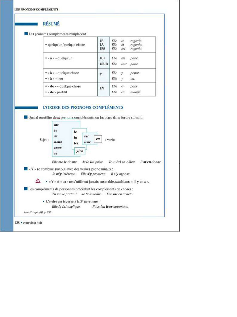 Doubles Pronoms - Règle + Exercices | PDF