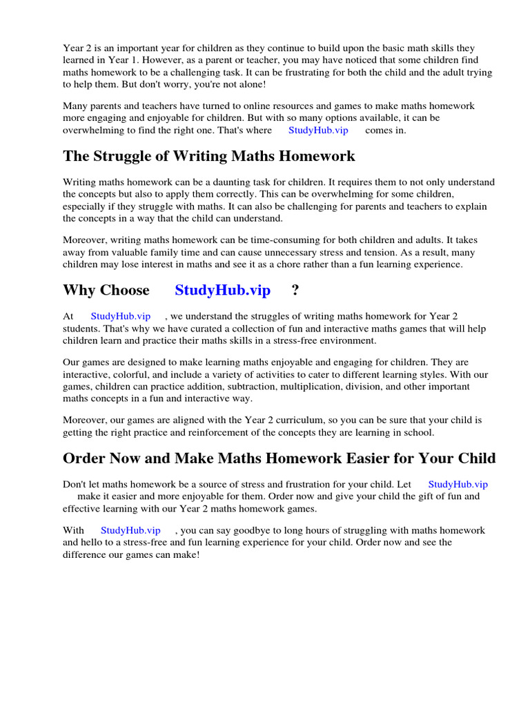 Maths Homework Games Year 2 | Download Free PDF | Worksheet | Homework
