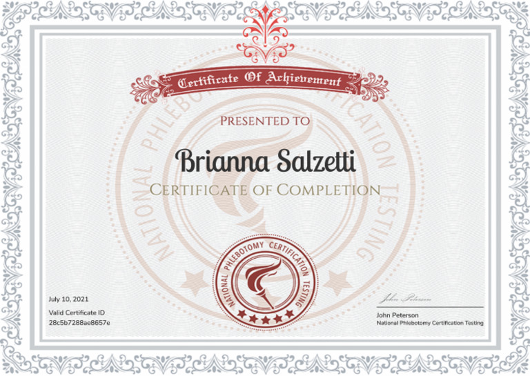 Phlebotomy Certificate | PDF