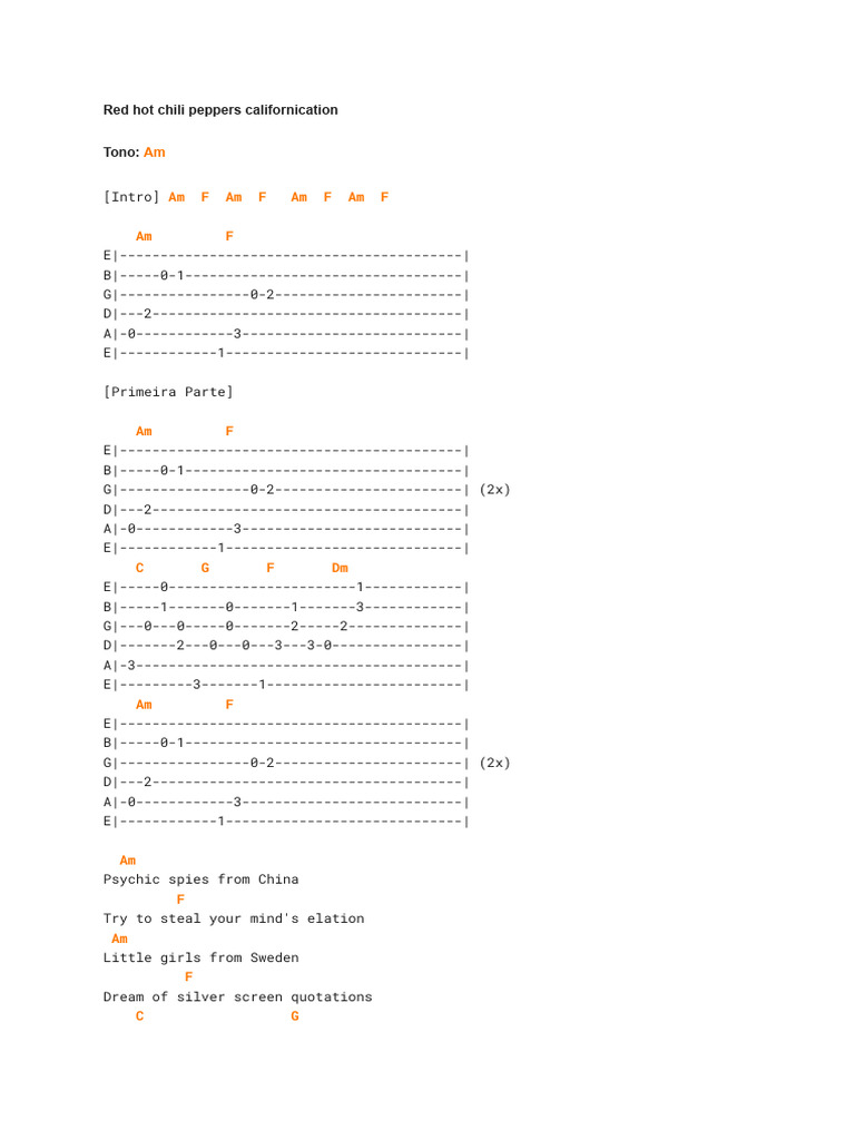 Red Hot Chili Peppers Californication | PDF