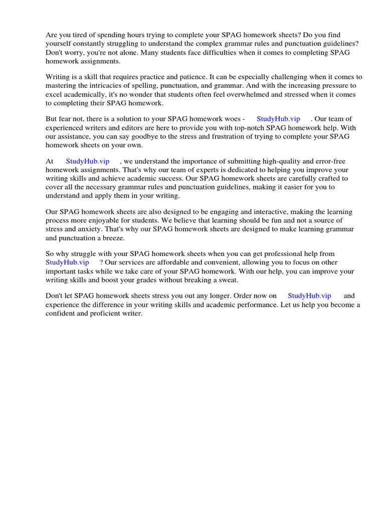 Spag Homework Sheets | PDF | Facebook | Homework