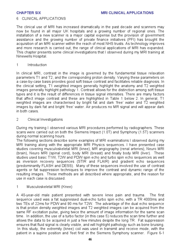 MRI Clinical Application 1 | PDF | Magnetic Resonance Imaging ...