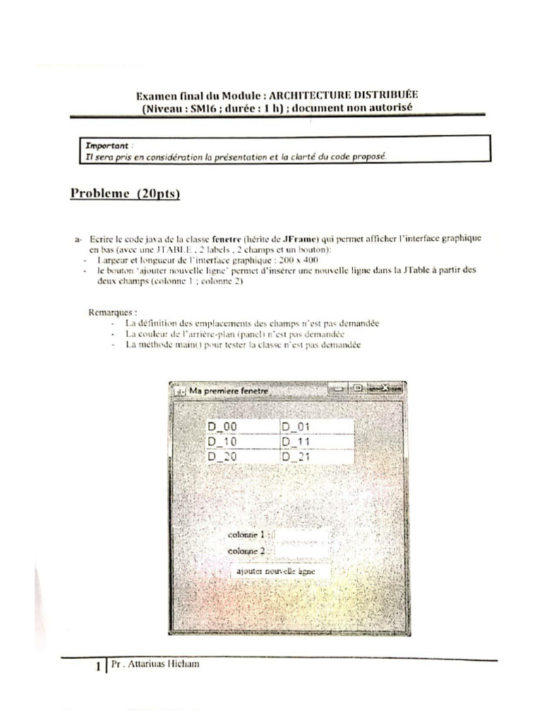 Correction Exam Architecture Distribuée Rattrapage 2021 | PDF | Computer Programming